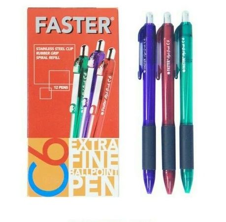 Jual Faster - Bolpen C6 Hitam Set Isi 3 pcs | Toko Buku Online Terbesar ...