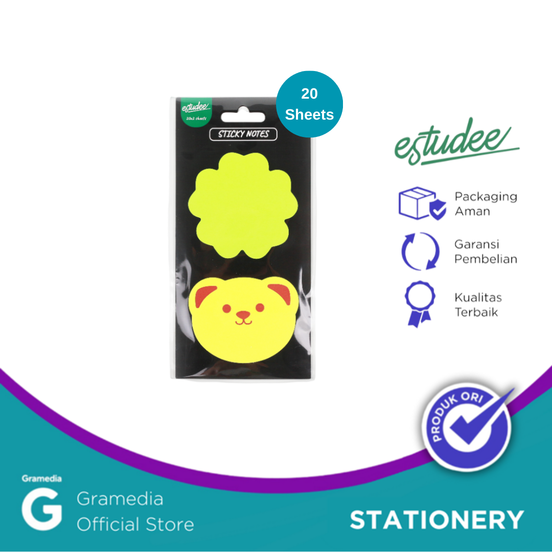 Jual Sticky Note Estudee 70x70mm 20 Sheets Clover Bear Shape | Toko ...